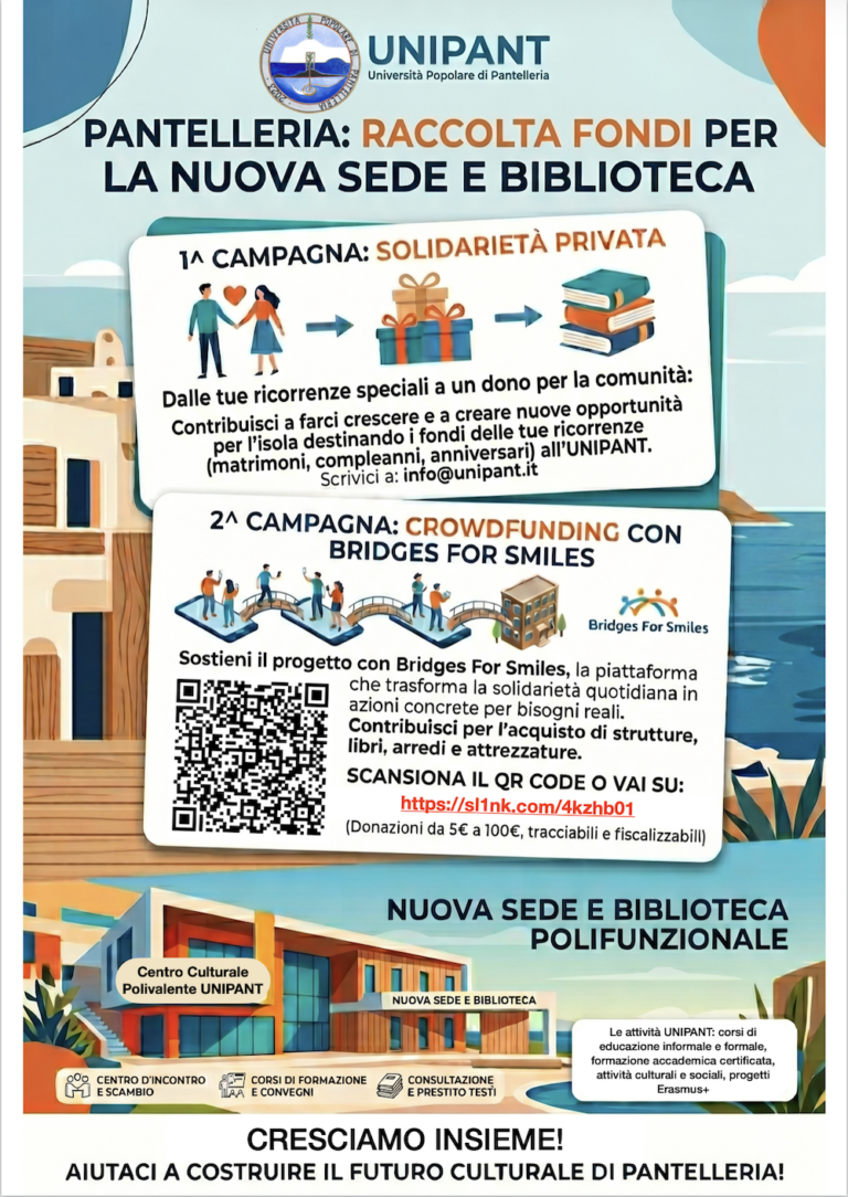 Pantelleria: UNIPANT lancia due campagne di raccolta fondi per la nuova ...